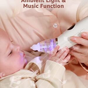 Baby Nasal Aspirator | Baby Nose Sucker | Baby Nose Cleaner, Automatic Booger Sucker for Baby, Rechargeable, with Pause & Music & Light Soothing Function