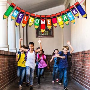 Welcome Back Party Decorations, Multicolour Pencil Banner Welcome Back Banner for Back to School Party Decorations, Teacher Banner Classroom