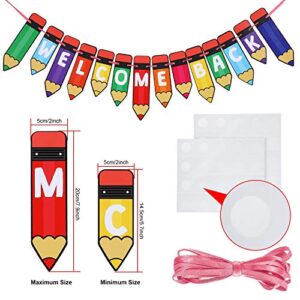 Welcome Back Party Decorations, Multicolour Pencil Banner Welcome Back Banner for Back to School Party Decorations, Teacher Banner Classroom