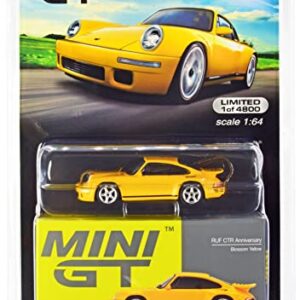 Truescale Miniatures RUF CTR Anniversary Blossom Yellow w/Black Stripes Limited Edition to 4800 Pieces Worldwide 1/64 Diecast Model Car by True Scale Miniatures MGT00358