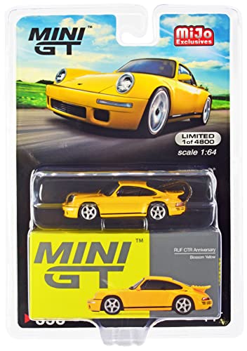 Truescale Miniatures RUF CTR Anniversary Blossom Yellow w/Black Stripes Limited Edition to 4800 Pieces Worldwide 1/64 Diecast Model Car by True Scale Miniatures MGT00358