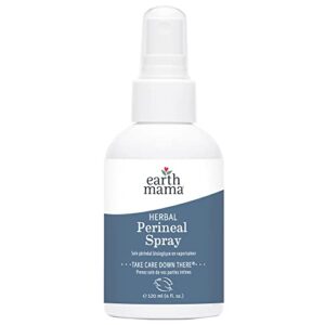 earth mama herbal perineal spray | safe for pregnancy and postpartum recovery, witch hazel natural cooling spray for after birth feminine care essentials, benzocaine & butane free, 4-fluid ounce