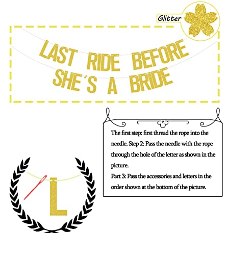 Last Ride Before She's a Bride Banner Gold Glitter, Western Bachelorette Party Decorations, Nashville Bachelorette Party Banner, Cowgirl Bride Banner, Western Cowgirl Bachelorette Party Decorations