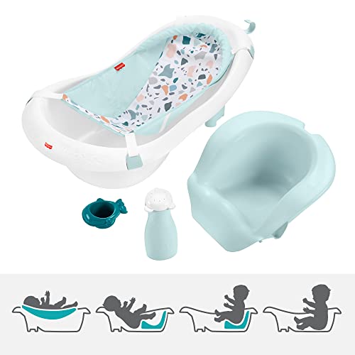 Fisher-Price 4-in-1 Sling 'n Seat Tub – Pacific Pebble, convertible baby to toddler bath tub with support and seat