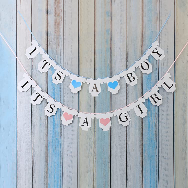 CoolerthingsDG, its a Boy or its a Gril banner " Christening Baby Shower Garland Decoration, gender reveal banner, Baby Shower Decorations Boy or Girl Banner Gender Reveal Bunting Flag Baby