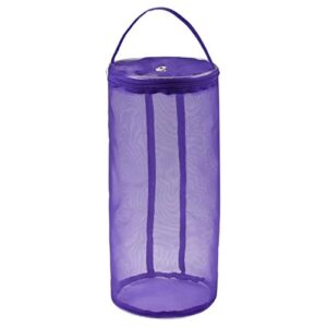 altsuceser yarn storage bag handle design transparent woolen yarn organizer high capacity wear-resistant purple