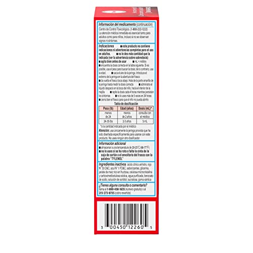 Tylenol Infants Oral Suspension Medicine with Acetaminophen, Baby Fever Reducer & Pain Reliever for Minor Aches & Pains, Sore Throat, Headache & Teething Pain, Grape Flavor, 2 fl. oz