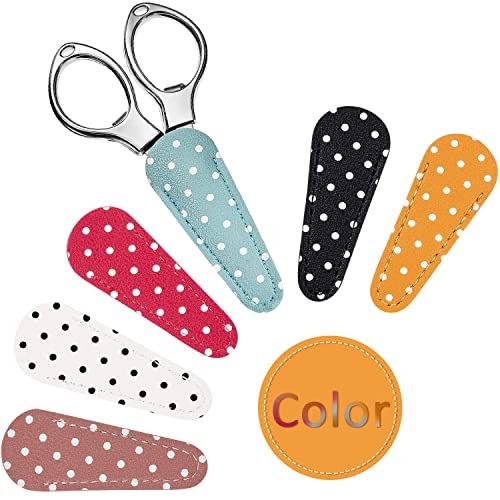 6 Pieces Embroidery Scissors Sheath Polka Dot Scissors Protective Cover Scissors Leather Sheath for Scissors Protection