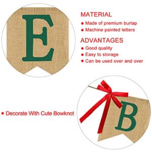 Believe Burlap Banner - Rucitc Holiday Banner Garland - Perfect for Christmas Decoration Xmas Party Decor