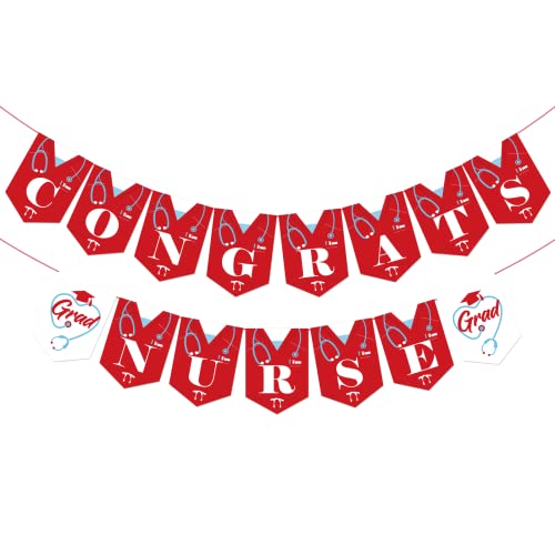 MZ.ogm Congrats Nurse Banner Congratulations Nurse Banner Nurse Graduation Decorations Nursing School Graduation Party Decorations RN Graduation Party Decorations