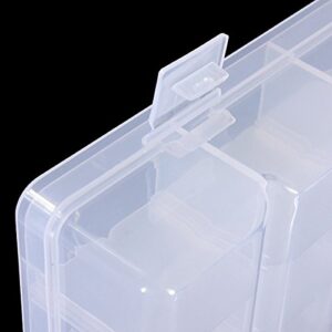 36 Grids Plastic Adjustable Earrings Jewelry Bead Box Holder Organizer Storage Container Case,Clear