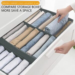 KOMIWOO Wardrobe Clothes Organizer, 7 Grid Clothes Organizer Washable Closet Drawer Storage Organizer for Pants, Jeans and T-Shirt