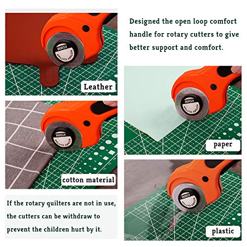 Rotary Cutter, Professional 45mm Rotary Fabric Cutter, Rotary Cutter for Fabric, Card Paper Sewing Quilting Roller Fabric Cutting Tailor Scissors Tool Dress Clothes Making DIY Tool