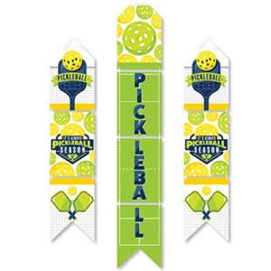 big dot of happiness let’s rally – pickleball – hanging vertical paper door banners – birthday or retirement party wall decoration kit – indoor door decor