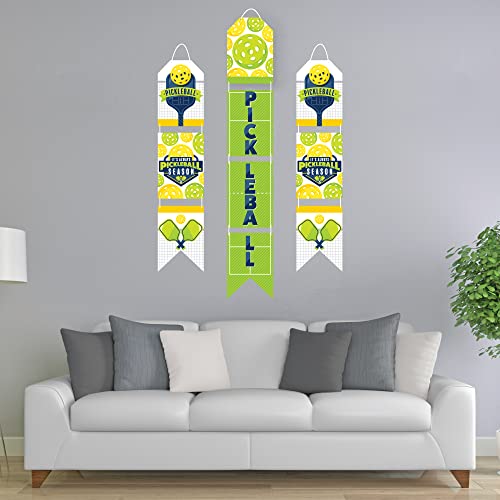 Big Dot of Happiness Let’s Rally - Pickleball - Hanging Vertical Paper Door Banners - Birthday or Retirement Party Wall Decoration Kit - Indoor Door Decor