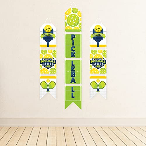 Big Dot of Happiness Let’s Rally - Pickleball - Hanging Vertical Paper Door Banners - Birthday or Retirement Party Wall Decoration Kit - Indoor Door Decor