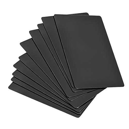 uxcell Blank Metal Card 100x60x0.3mm Painted Aluminum Plate for DIY Laser Printing Engraving Black 50 Pcs