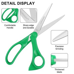 Scissors Set of 12-Pack, BURVAGY 8" Scissors All Purpose Comfort-Grip Handles Sharp Scissors for Office Home School Craft Sewing Fabric Supplies, Right/Left Handed