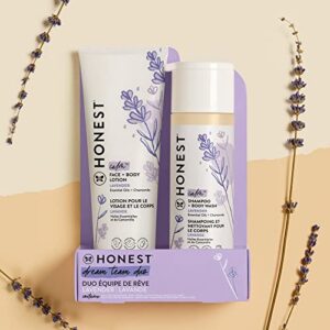 The Honest Company 2-in-1 Cleansing Shampoo + Body Wash and Face + Body Lotion Bundle | Gentle for Baby | Naturally Derived | Lavender Calm, 18.5 fl oz