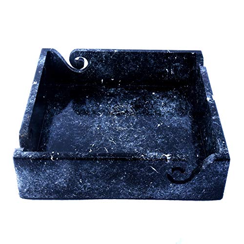 Hind Handicrafts Solid Dark Handmade Crafted Wooden Portable Antique Yarn Storage Bowl Tray - Holder for Knitting Crochet Hook Accessories - Multipurpose Organiser (Granite, 10" x 10" x 2.5")