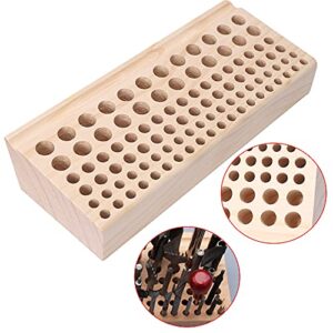 98 Holes Wooden Professional Leathercraft Tool Holder Rack Stand Leathercraft Stand Holder Organizer Leather Tools Storage Holder for Leather Working Tools Organizer Storage Wooden Leather Holder Tool