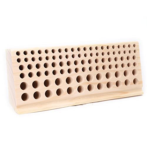 98 Holes Wooden Professional Leathercraft Tool Holder Rack Stand Leathercraft Stand Holder Organizer Leather Tools Storage Holder for Leather Working Tools Organizer Storage Wooden Leather Holder Tool