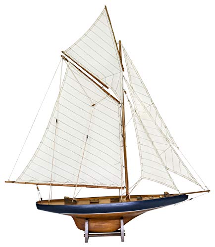 SAILINGSTORY Wooden Sailboat Model Ship Sailboat Decor Yacht Model America's Cup Columbia 1901 Replica Medium