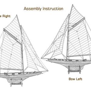 SAILINGSTORY Wooden Sailboat Model Ship Sailboat Decor Yacht Model America's Cup Columbia 1901 Replica Medium