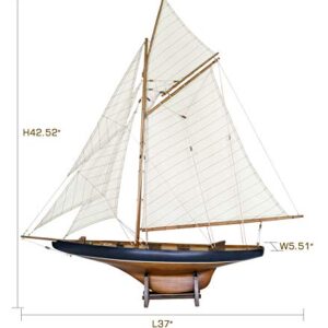 SAILINGSTORY Wooden Sailboat Model Ship Sailboat Decor Yacht Model America's Cup Columbia 1901 Replica Medium