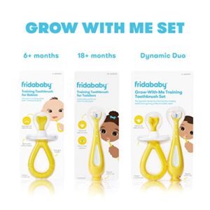 Grow-with-Me Training Toothbrush Set | Infant to Toddler Toothbrush Oral Care for Sensitive Gums by Frida Baby