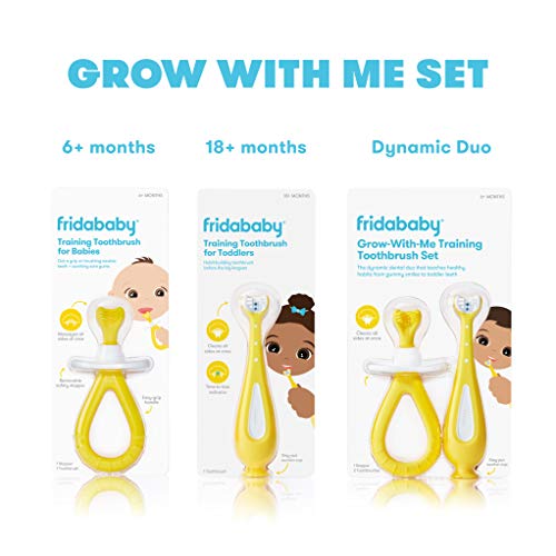 Grow-with-Me Training Toothbrush Set | Infant to Toddler Toothbrush Oral Care for Sensitive Gums by Frida Baby