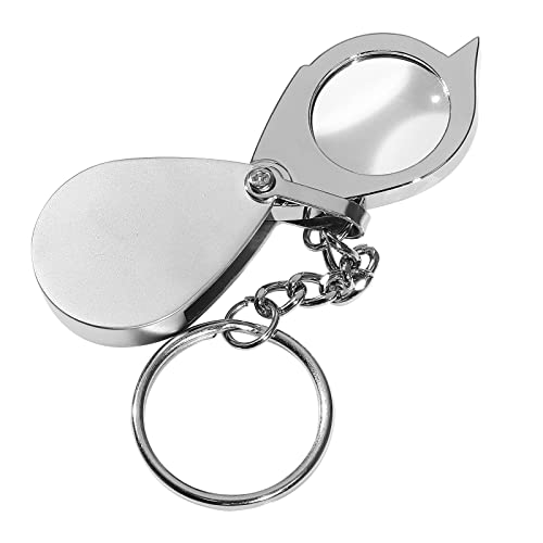 15X Mini Keychain Pocket Magnifier, Jewelers Magnifying Glass, Portable Foldable Magnifying Glass for Close Work, Gardening, Kids, Stamp, Rock Collectings