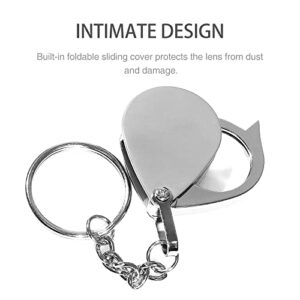 15X Mini Keychain Pocket Magnifier, Jewelers Magnifying Glass, Portable Foldable Magnifying Glass for Close Work, Gardening, Kids, Stamp, Rock Collectings