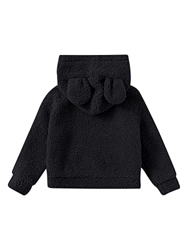 Karlywindow Toddler Boys Girls Fleece Jacket Fuzzy Winter Warm Teddy Coat for Kids Baby