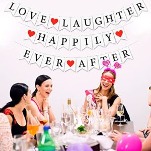 3 Pcs Bridal Shower Banner Love Laughter and Happily Ever After Banner Engagement Party Decorations Bachelorette Wedding Shower Supplies Bridal Shower Decorations Wedding Sign