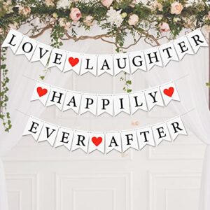 3 pcs bridal shower banner love laughter and happily ever after banner engagement party decorations bachelorette wedding shower supplies bridal shower decorations wedding sign