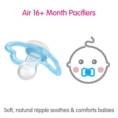 MAM Air Day & Night Baby Pacifier, for Sensitive Skin, Glows in The Dark, 3 Pack, 16+ Months, Boy,3 Count (Pack of 1)