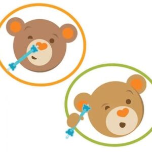 oogiebear - Nose and Ear Gadget. Safe, Easy Nasal Booger and Ear Cleaner for Newborns and Infants. Dual Earwax and Snot Remover - 2 Pack with Case - Orange and Seafoam