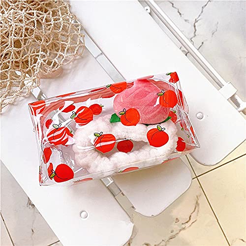 Clear Large Pencil Case Pen Bag Transparent Pencil Pouch Travel Toiletry Bags Makeup Bag Big Capacity Women Zipper Cosmetic Bag(Colorful Flower)