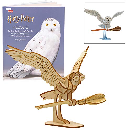 Harry Potter Hedwig 3D Wood Puzzle & Model Figure Kit (24 Pcs) - Build & Paint Your Own 3-D Movie Toy - Holiday Educational Gift for Kids & Adults, No Glue Required, 8+ 