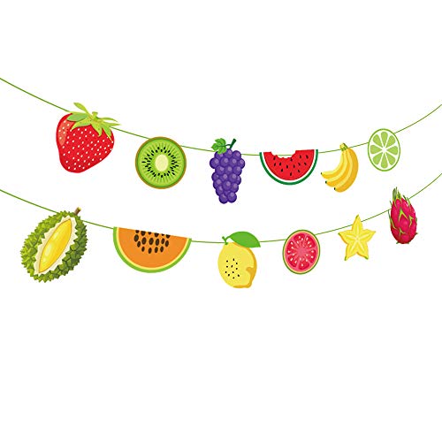 CC HOME Two-tti Frutti Party Decorative Tropical Summer Two-tti Frutti banner for Summer, Baby Shower ,Two-tti Frutti Themed Birthday Birthday Day Party Decorations Favor