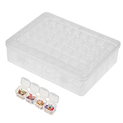 104 Pcs Diamond Bead Painting Storage Case, Removable Clear Plastic Painting Drill Organizer for Nail Art Rhinestone Jewelry DIY Diamond Cross Stitch Tools and Other Small Items