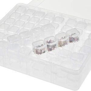 104 Pcs Diamond Bead Painting Storage Case, Removable Clear Plastic Painting Drill Organizer for Nail Art Rhinestone Jewelry DIY Diamond Cross Stitch Tools and Other Small Items