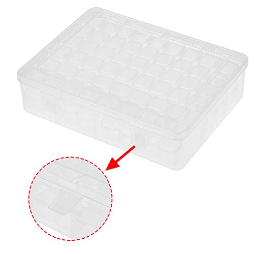 104 Pcs Diamond Bead Painting Storage Case, Removable Clear Plastic Painting Drill Organizer for Nail Art Rhinestone Jewelry DIY Diamond Cross Stitch Tools and Other Small Items