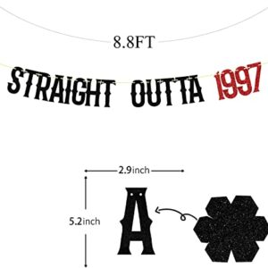 Straight Outta 1997 Banner- Happy 25th Birthday Cheers to 25 Years, 25 and Fabulous Wedding Anniversary Party Sign 25th Birthday Party Decorations