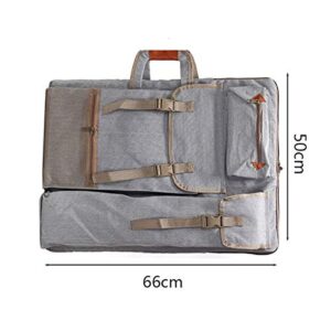 kucy 4K Artist Portfolio Drawing Board Bag Dual Use Backpack Case Tote Bag Shoulder Bag with Zipper for Artist Painter（Grey）