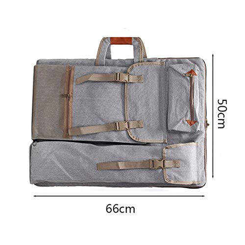 kucy 4K Artist Portfolio Drawing Board Bag Dual Use Backpack Case Tote Bag Shoulder Bag with Zipper for Artist Painter（Grey）