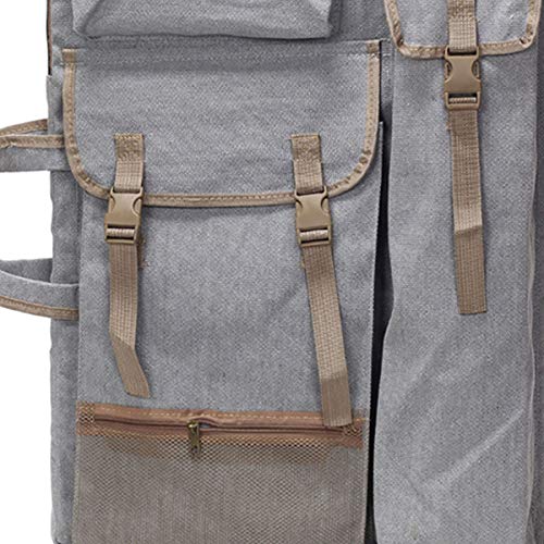 kucy 4K Artist Portfolio Drawing Board Bag Dual Use Backpack Case Tote Bag Shoulder Bag with Zipper for Artist Painter（Grey）