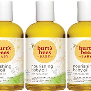 Burt's Bees Baby Oil, Nourishing Skin Care, 100% Natural, 4 Fl Oz (Pack of 3)