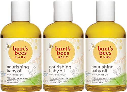 Burt's Bees Baby Oil, Nourishing Skin Care, 100% Natural, 4 Fl Oz (Pack of 3)